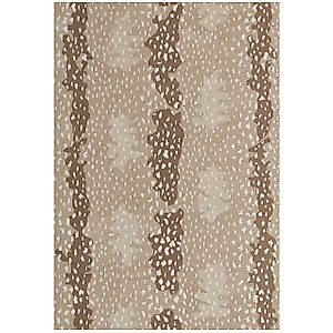 Handmade Area Rug Antelope Cheetah Hand Tufted Wool Animal Design Beige 3x5 5x8 8x10 9x12 2.5x8 (5 feet x 8 feet)