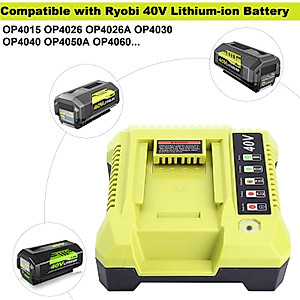 Kotoate Replacement for Ryobi 40V Battery Charger, OP401 Charger Compatible with Ryobi 40V Lithium Battery OP4040 OP4050 OP4050A OP40601 OP4026 OP4015 OP4030 Fast Charger