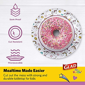 Glad for Kids Unicorns Paper Plates, Small Round Paper Plates with Cute Unicorns Design Heavy Duty Disposable Soak Proof Microwavable Paper Plates for All Occasions, 7 Inch, 20 Count (Pack of 6)