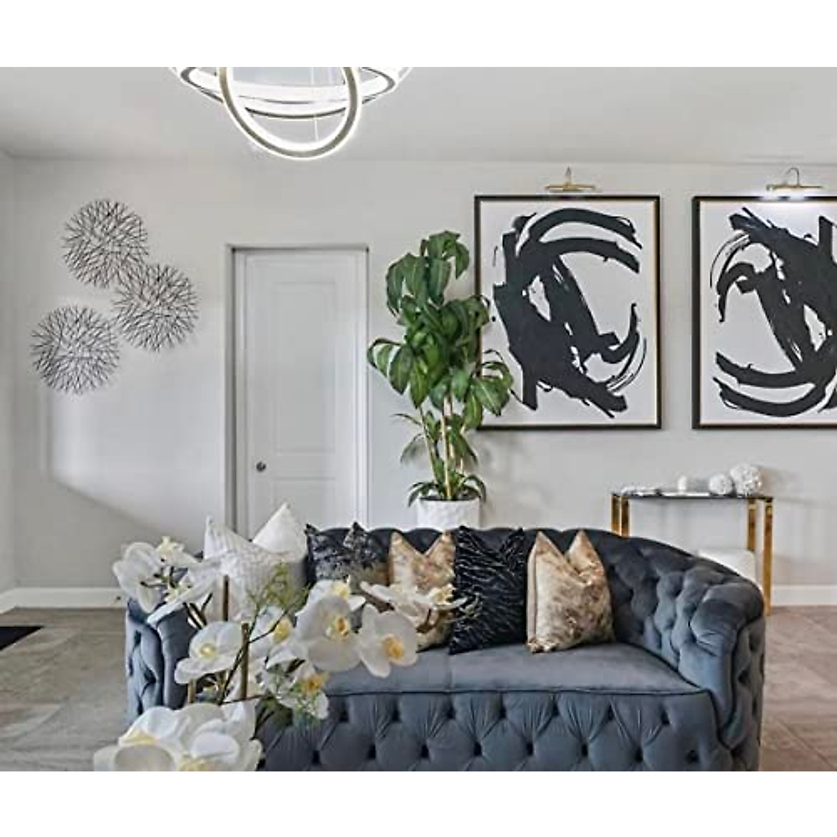 THE-TINOART Gold Throw Pillow Covers 22X22 Jacquard Square Couch Sofa Pillow Covers Luxury Glitter Gold Cushion Covers for Couch Sofa Bed 1Piece.