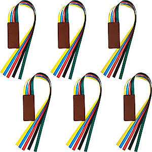 6 Pieces Bible Ribbon Bookmark Multi Ribbon Page Marker Leatherette Bookmark Artificial Leather Bookmark with Colorful Ribbons for Books (Bright Color)