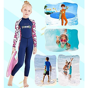 Full Body Kids Swimsuit One Piece Rash Guard Long Sleeve Wetsuit Skin for Girls Boys