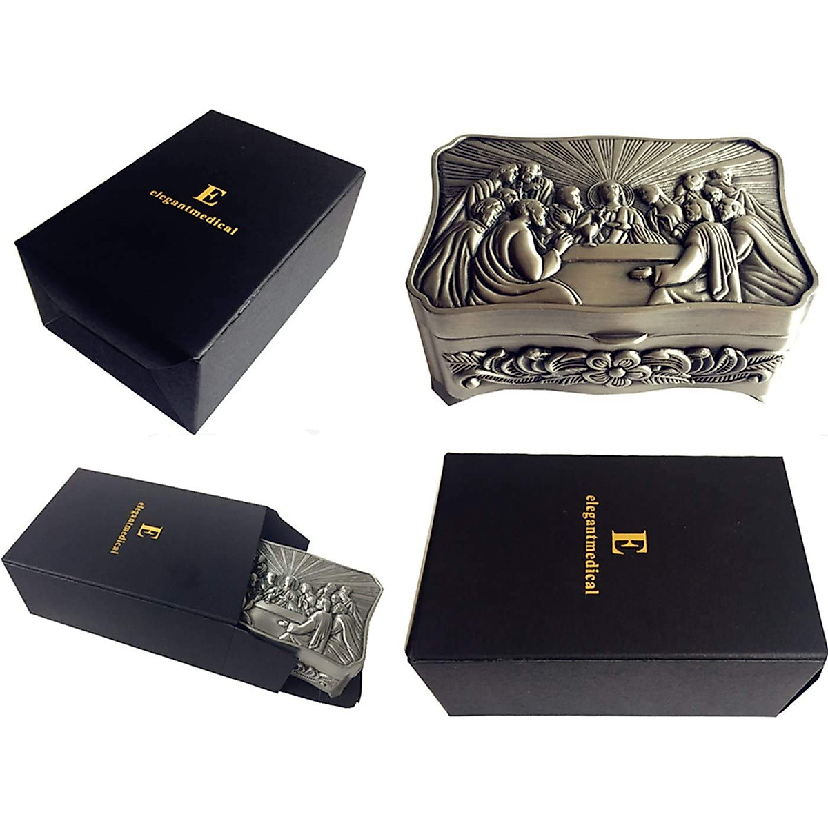 elegantmedical HANDMADE (AAA 10MM) Real Pearl BEADS CATHOLIC GOLD ROSARY CROSS GIFT NECKLACE Supper BOX