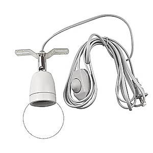 Flylin Reptile Ceramic Heat Lamp Holder, 300W Reptile Lamp Socket 360° Rating Heat Light Holder Kit E27 Socket for Lizard Turtle Snake Aquarium (no Bulb Included, White)