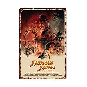 Vintage Metal Tin Signs print picture for Indiana Jones Poster Indiana Jones and The Dial of Destiny Bar Pub Cafe Cinema Home Wall Decor Retro Plaques 12x8inch(30x20cm)