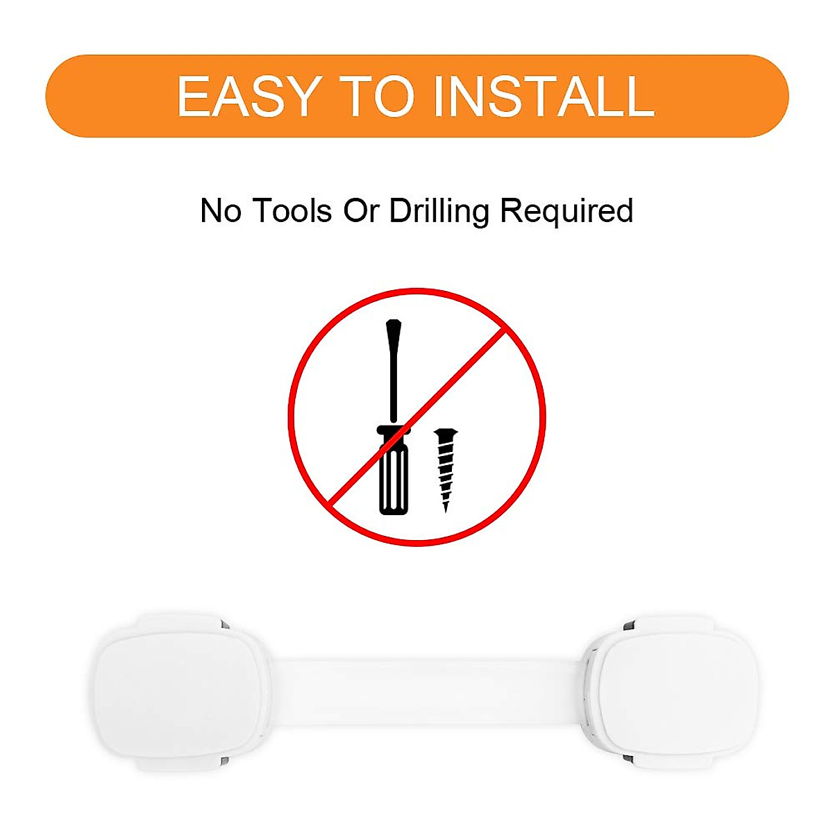 Child Safety Locks, Baby Proofing Cabinet Latches, Dual Button, Drawers, Cupboard, Extra Easy Install (2 Pack)