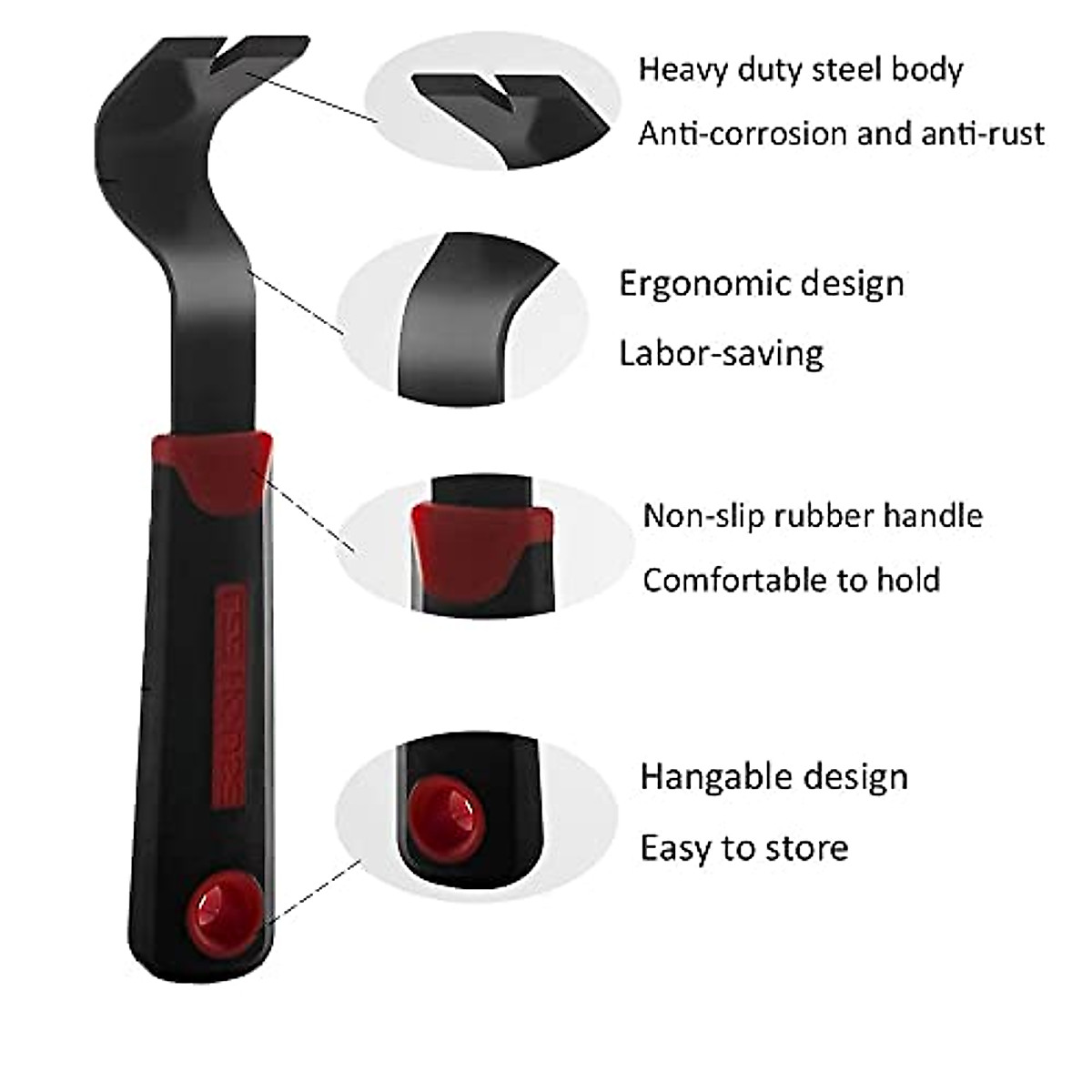 Payutou Trim Puller for Baseboard Removal Tool,Tile Removal Tool,Wood Trim Removal Tool,Flat Pry Bar,Baseboard Removal Tool for Removing Wood Floor,Tiles,Nail Pulling