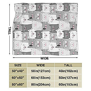 CUAJH Cute Cats Blanket for Adult 50"x60", Lightweight Soft Flannel Fleece Throw Blanket for Bed Couch Sofa Chair Office