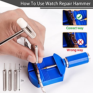 Watch Link Removal Tool Kit, BYNIIUR Watch Band Tool Strap Chain Pin Remover Repair Tool Kit for Watch Band Strap Adjustment, Watch Bracelet Sizing and Watch Repair