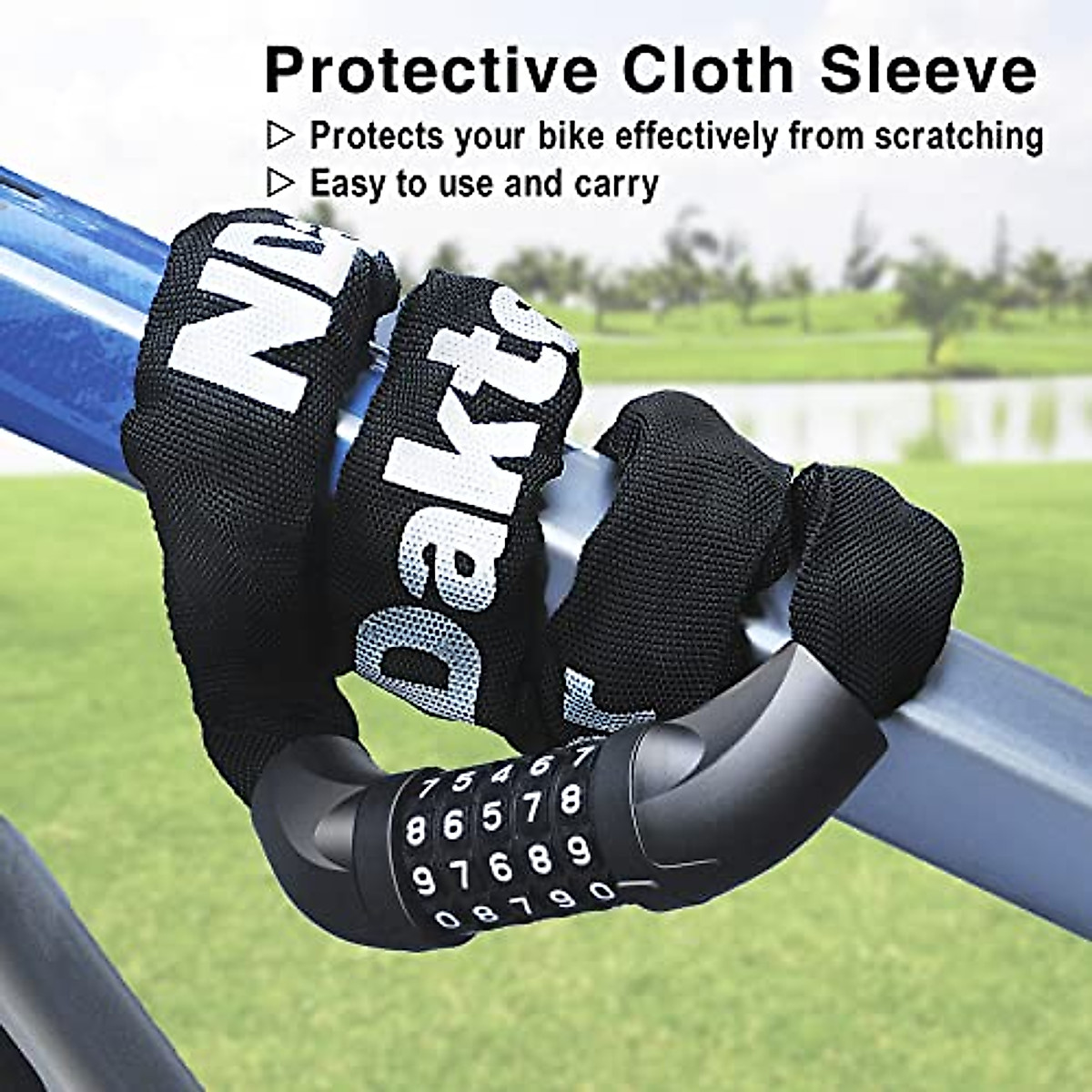 NDakter Bike Chain Lock, 5 Digit Combination Heavy Duty Anti Theft Bicycle Chain Lock, 3.2/4.27 Feet Long Security Resettable Bike Locks for Bike, Bicycle, Scooter, Motorcycle, Door, Gate, Fence