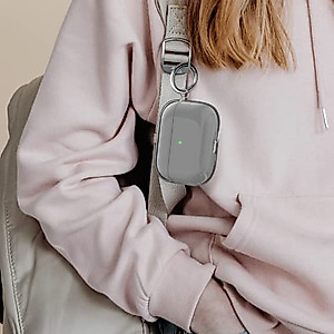 Foweroty for Airpods Pro Case Cover with Key Buckle, Clear Anti-Yellow Protective TPU Cover Case for Airpods Pro(Clear Black)