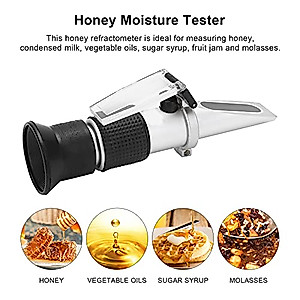Honey Refractometer Uses Imported Prism Wide Range of Applications for Measuring Honey, Condensed Milk Lightweight to Carry