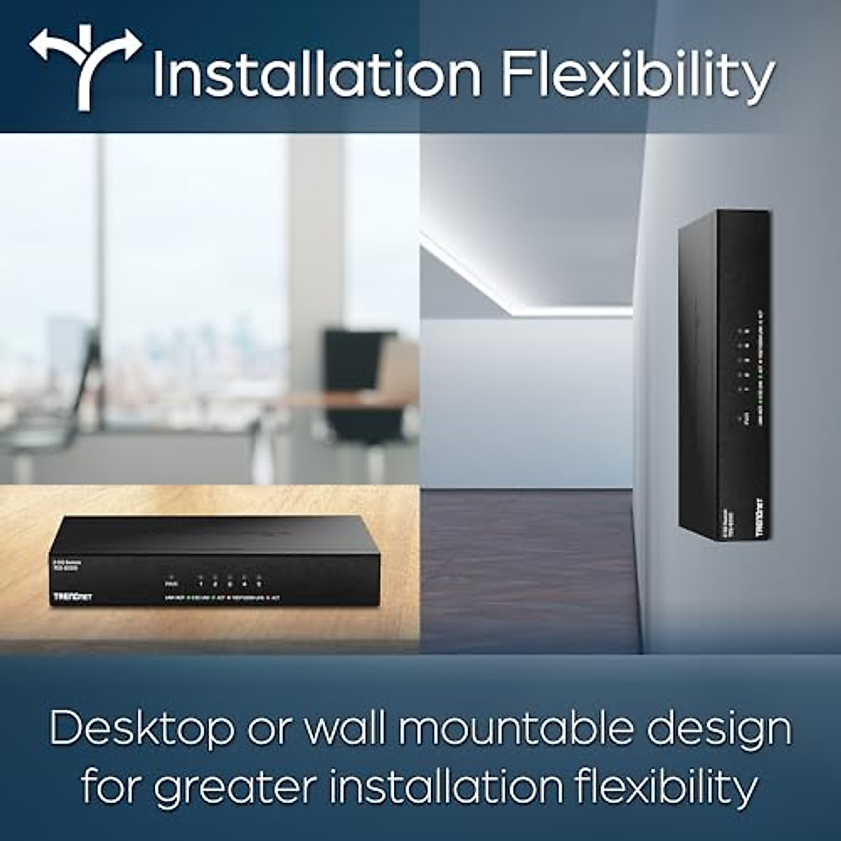 TRENDnet 5-Port Unmanaged 2.5G Gaming Switch, 5 x 2.5GBASE-T Ports, 25Gbps Switching Capacity, Backwards Compatible with 1000Mbps Devices, Fanless, Wall Mountable, Lifetime Protection, Black,TEG-S350