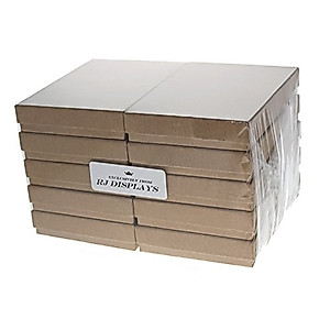10 Pack Cotton Filled Kraft Color Jewelry Gift and Retail Boxes 5.25 X 3.75 X 1 Inch Size