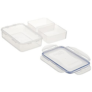 LOCK & LOCK Airtight Rectangular Food Storage Container with Removable Divider 18.60-oz / 2.32-cup
