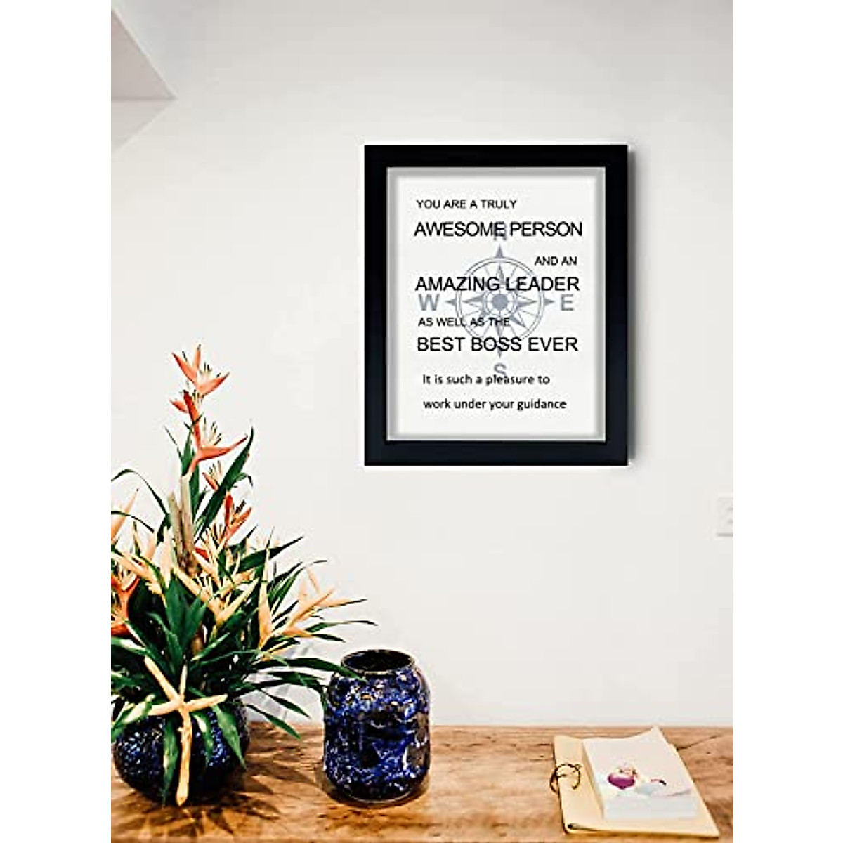 Cool Office Art Decor, Black Picture Frame 8x10, Wooden Photo Frame, Cleal Hanging Wood Poster Frame 9x11"