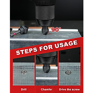 EZARC Countersink Drill Bit Set for Metal, 5PCS Countersunk Bits 82 Degree 5 Flute, 1/4” 3/8” 1/2” 5/8” 3/4”, 1/4 Inch Hex Shank Countersunk Bit Set