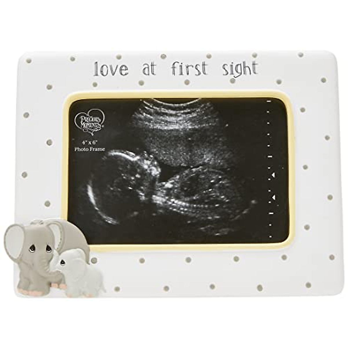 Precious Moments Elephant Love at First Sight Ultrasound 4 x 6 Resin & Glass 183407 Photo Frame, One Size, Multi