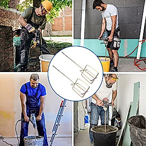 DOITOOL 2Pcs Paint and Mortar Mixer, Power Drill Mixer Attachment, Metal Paint Mud Mixer Heavy Duty Cement Mixer Concrete Drill Mixing Rods Professional Paint Cement Grout Bucket Mixer