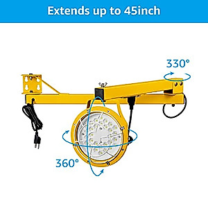 LEONLITE LED Loading Dock Light 50W, 45 Inch Double Swing Arm Dock Light, 360° Rotatable Light Head, 5700K IP65 Folding Double Arm Dock Lights for Trailers, Docks, Warehouses, Container, ETL Listed