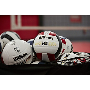 Wilson K1 Gold Indoor Volleyball - Official Size, Red/White/Navy