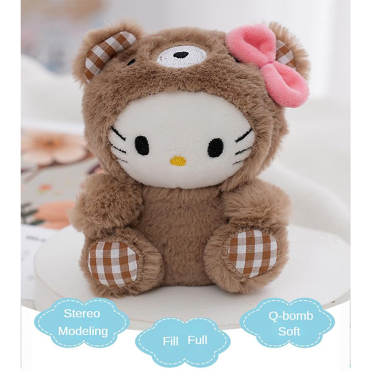 Kawaii Plush Keychain 5IN, Soft Kitty Plush Stuffed Animals Toys, Novelty Cartoon Anime Plush Key Chain for Boys Girls Fans Kids Family Birthday Party Favor