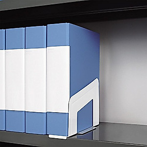 LIHIT LAB Magnetic Book End (Shelf Divider), 3" x 9.4" x 6.5", White, (A7350-0)