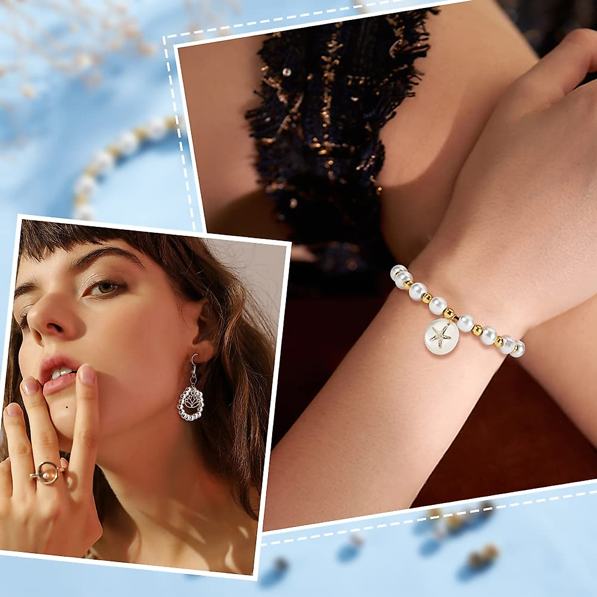 PH PandaHall 5mm Iron Round Spacer Beads, 420pcs 6 Colors Metal Smooth Loose Beads Jewelry Beads for Necklaces Bracelets Earrings Jewelry Making