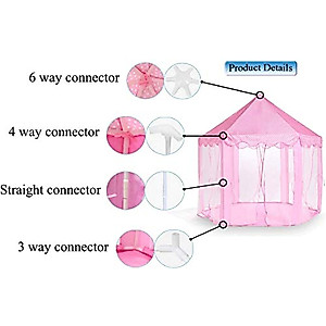 Sutekus Play Tent Girl's Dream Castle Princess Tent Children Pretend Play House for Indoor Outdoor Game (Pink)