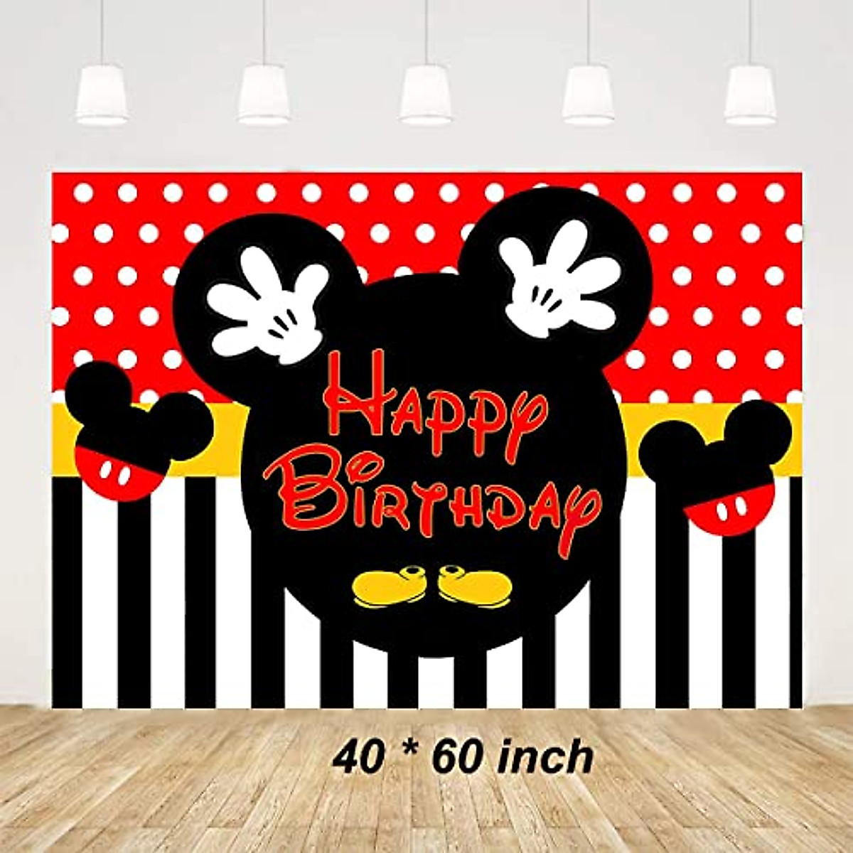 Dilyreke Red 2nd Birthday Mouse Themed Party Decorations for Boy Oh Twodles Birthday Party Supplies Banner and Balloon Set