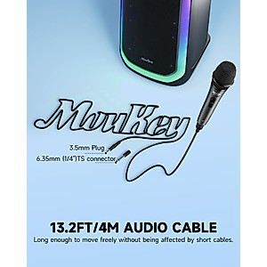 Moukey Karaoke Microphone, Dynamic Microphone with 13 ft Cable, Metal Handheld Cardioid Wired Mic, XLR Microphone for Singing/Stage/Chrismas,Compatible w/Karaoke Machine/PA System/Amp/Mixer, Grey