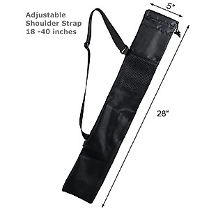 Cosmos Trekking Poles Carry Bag Portable Hiking Poles Carrying Shoulder Bag Tent Poles Replacement Storage Pouch for Trekking Hiking Poles & Walking Stick, Ajustable Shoulder Strap, Black