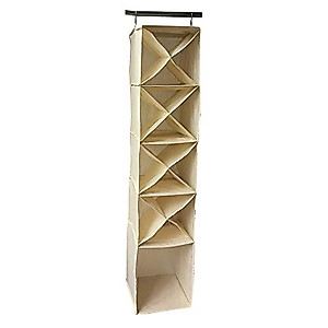 Shonpy Home Storage Shoe Hanging Organizer Closet Household Foldable (beige)