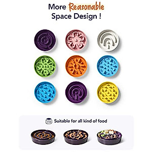 LE TAUCI Slow Feeder Dog Bowls Ceramic, 1.5 Cups Slow Feeding Dog Bowl Small Medium Breed, Puppy Slow Feeder Bow for Fast Eaters, Dog Dishes to Slow Down Eating, Puzzle Dog Food Bowl, Maze Purple
