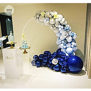 Wecepar 168pcs DIY Balloons Garland with Night Blue Macaron Blue Metallic Sliver Grey Balloon Arch Garland for Jungle Safari Theme Party Woodland Wedding Birthday Parties Baby shower Party Decorations