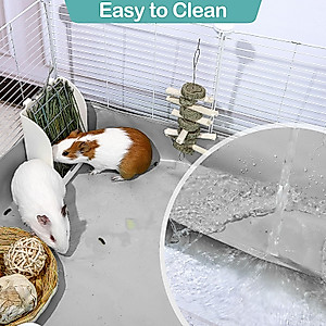 Guinea Pig Cage Liner, Waterproof Liner for Guinea Pigs, Guinea Pig Bedding with Tarp Bottom for C&C Grids, Cage Liners for Guinea Pig, Bunny, Hamster, Rabbit,Not Include Cage,56 * 28 inches