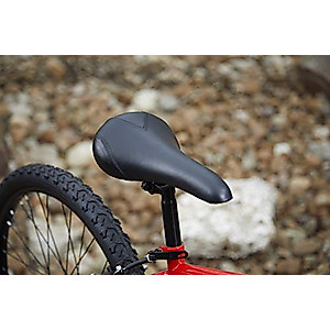 Huffy Stone Mountain Boys 24 Inch Mountain Bike, Red Gloss Frame, 21-Speed Shimano Twist Shifting, Front Suspension, Comfort Saddle | 20"/24"/26" Sizes, 6-21 Speeds, Dual Suspension Available |