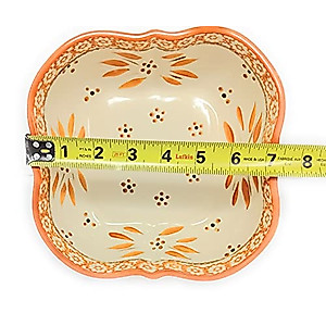 Temp-tations Set-of-2 Sculpted Square Soup, Cereal or Serving Bowls, Stoneware, 7.5" Diameter (Old World Fireworkfetti)