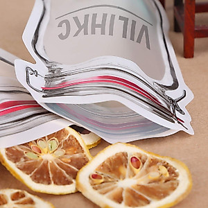 Vilihkc Reusable Storage Bags Mason bottle shape- 10 Pack Airtight Freezer Bags BPA FREE Lunch Bag for Food Travel Storage Home Organization