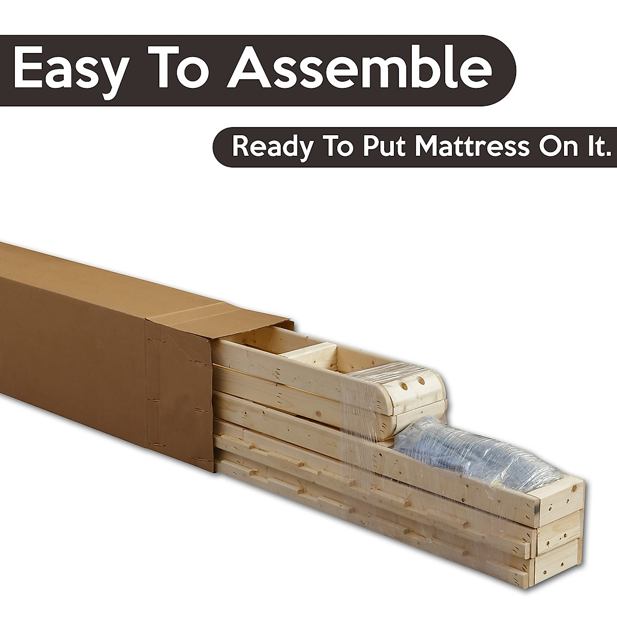 Nutan, 8-Inch Box Spring/Foundation for Mattress, Easy Simple Assembly, Strong Wood Structure, Full XL, White