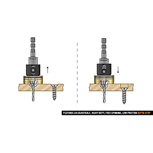 Amana Tool - 55338 Carbide Tipped 82° Countersink with Adjustable Depth Stop