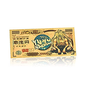 YJacuing Anime Yu Yu Hakusho Gold Coated Banknote, Limited Edition Collectible Bill Bookmark (5 PCS Collection)
