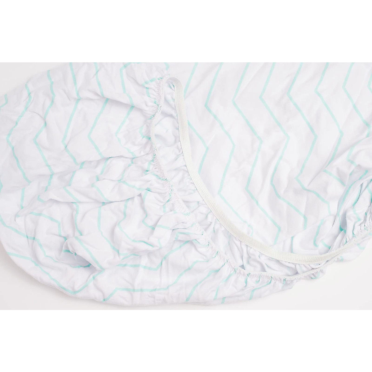 NODNAL CO. 3 Fitted Bassinet Sheets Mint Set Baby Girl/Boy - 100% Oeko-TEX Cotton - Gender Neutral Chevron Polka Dot Stripe Universal Fit - Cradle/Moses Basket Hourglass Oval Rectangle Mattress Sheet