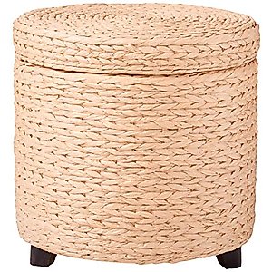 Oriental Furniture Rush Grass Storage Footstool - Natural