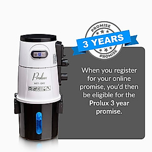 Prolux Professional Shop White Wall Mounted Garage Vac, Wet Dry Pick Up