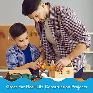 Handy Famm 8Ft Animal-Shaped Kids Tape Measure, Level & Protractor Angle Finder, Fun Educational Children's Tape Measure, Small Measuring Tape for Learning Early Math Skills, Ages 6+, Red Bird