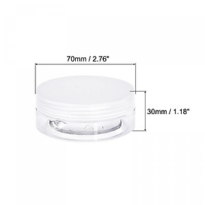 uxcell Round Plastic Jars with Transparent Screw Top Lid, 2oz/ 50ml Wide-mouth Clear Empty Containers for Storage, Organizing, 8Pcs