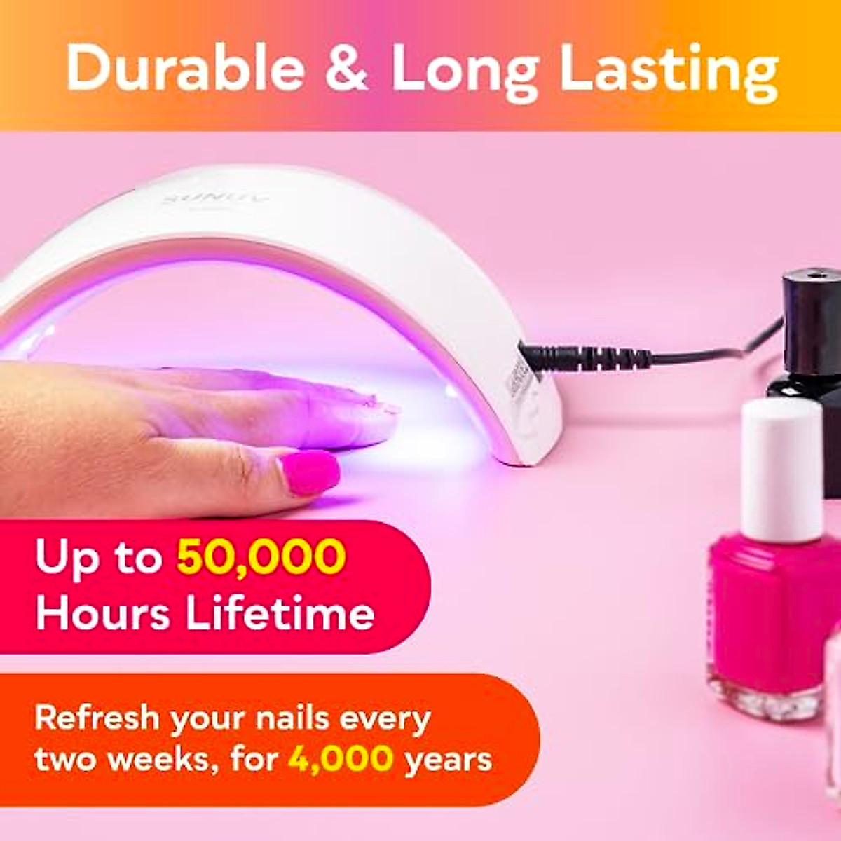 SUNUV UV LED Nail Lamp, Gel UV Light Nail Dryer for Gel Nail Polish Curing Lamp with Sensor 2 Timers SUN9C Pink Gift for Women Girl