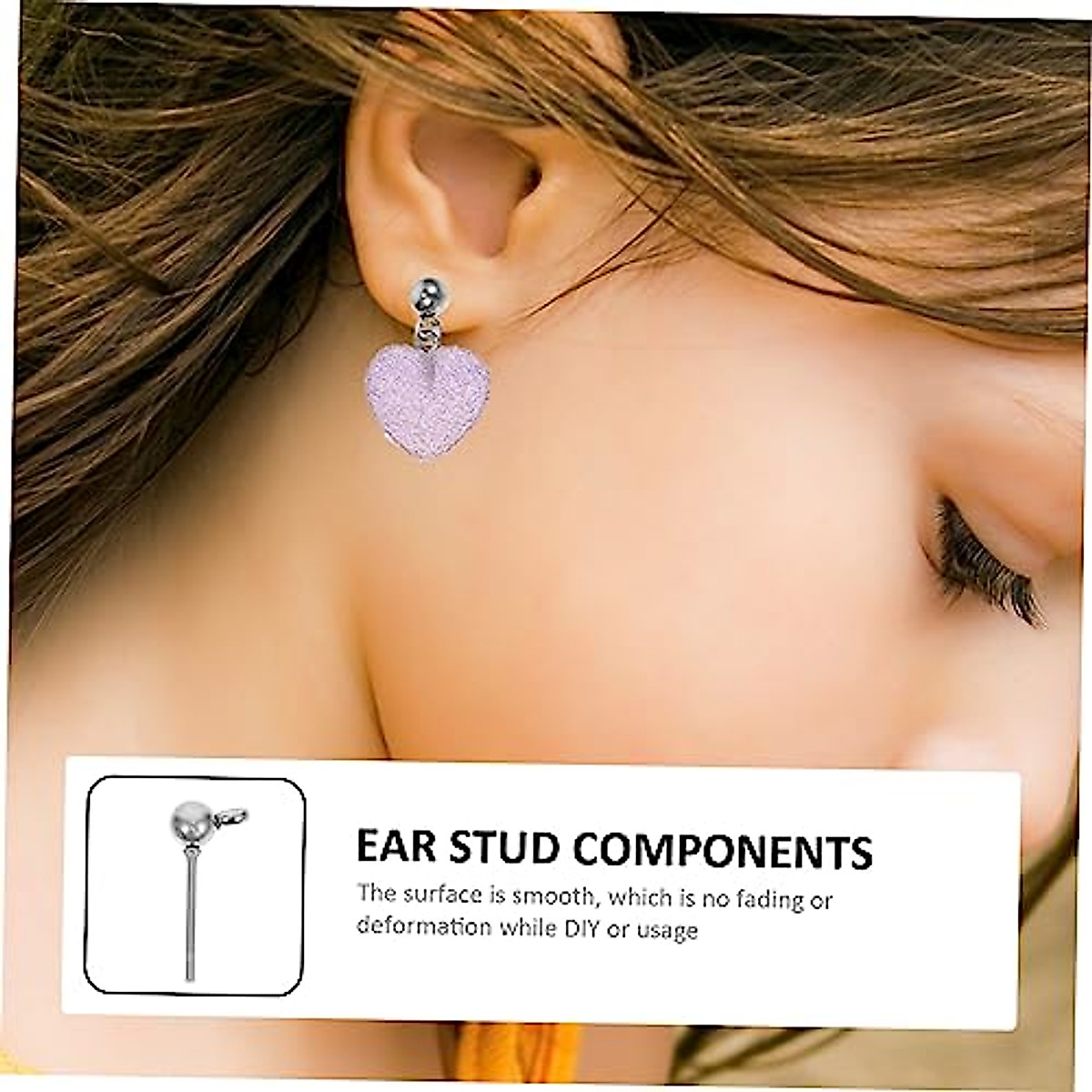 100pcs Ball Ear Ear Rings Studs Stud Earrings Pin Earrings Accessories Stainless Steel Studs Ear Jewelry Ear Studs Ear Stud Components Earring Making