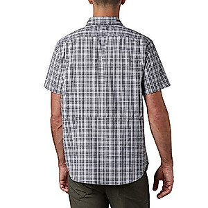 Columbia Men's Silver Ridge 2.0 Multi Plaid Short Sleeve Shirt, Black Gingham, Small